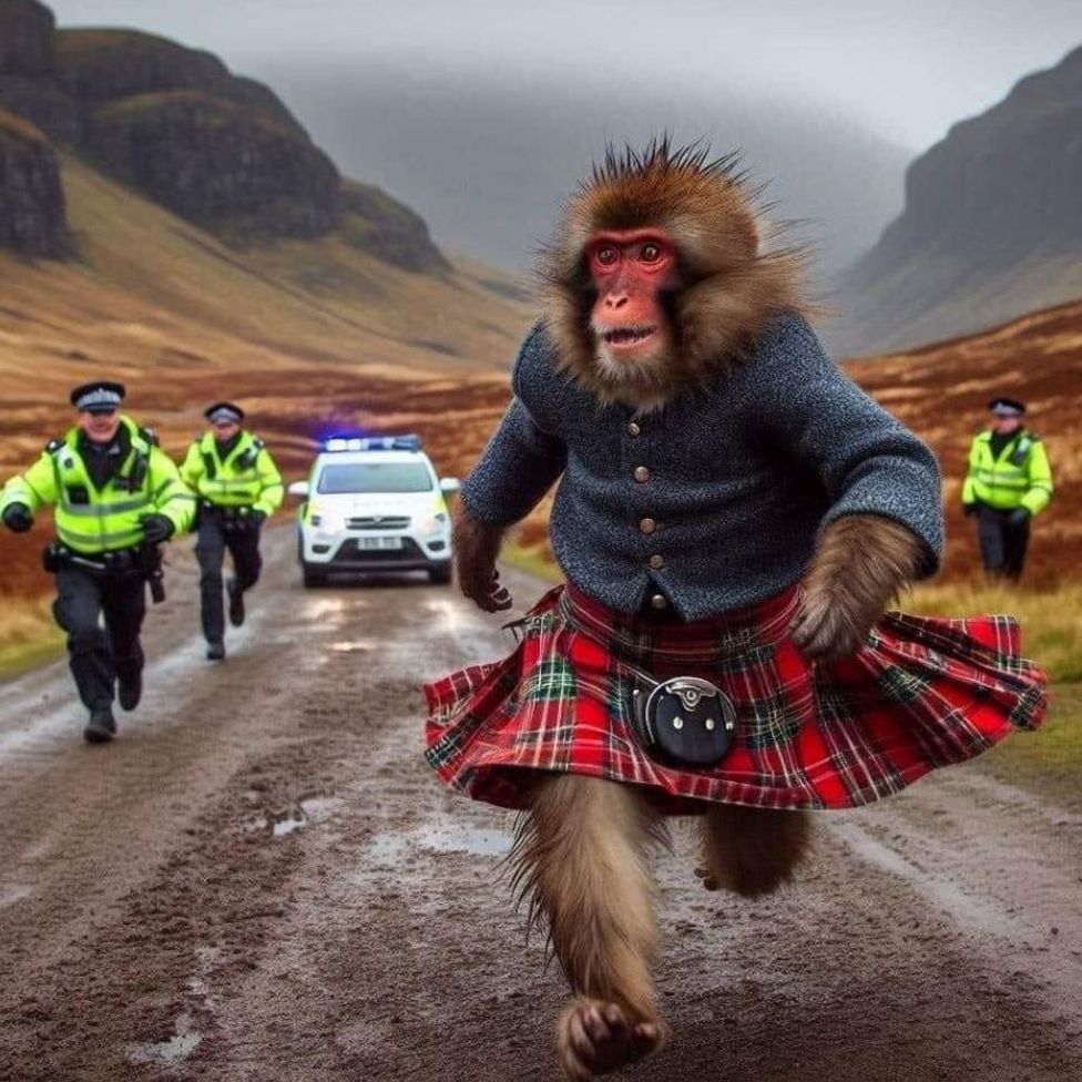King-craig Kong: Escaped monkey takes over the internet - BBC News