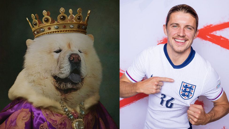 Doting doggy portraits keep England players company - BBC Newsround