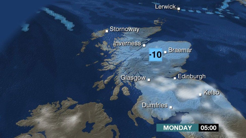 Coldest night of year in UK recorded in Braemar at -10.1C - BBC News