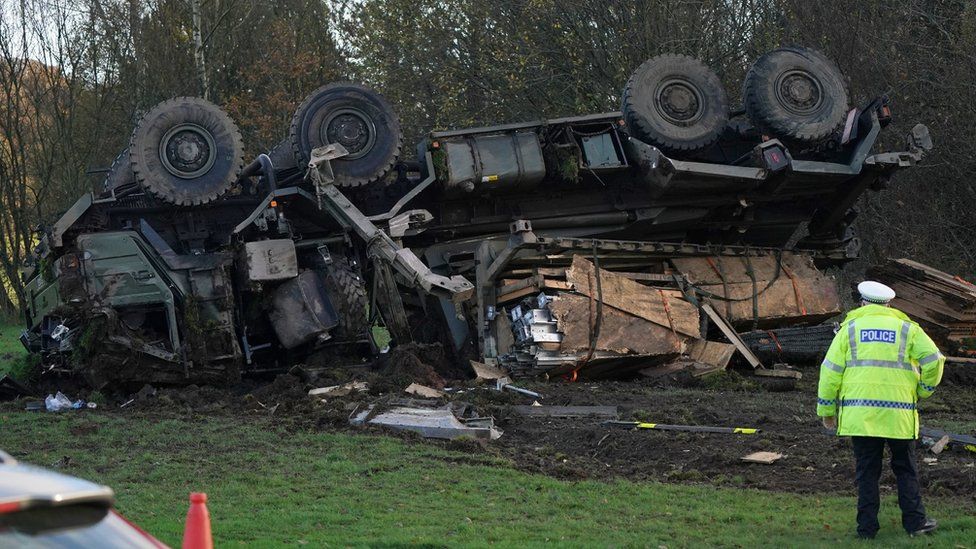 Two men seriously injured after Army truck overturns near Dunblane ...
