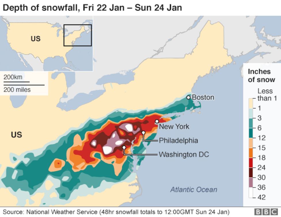 US blizzard: Millions battle snow travel chaos - BBC News