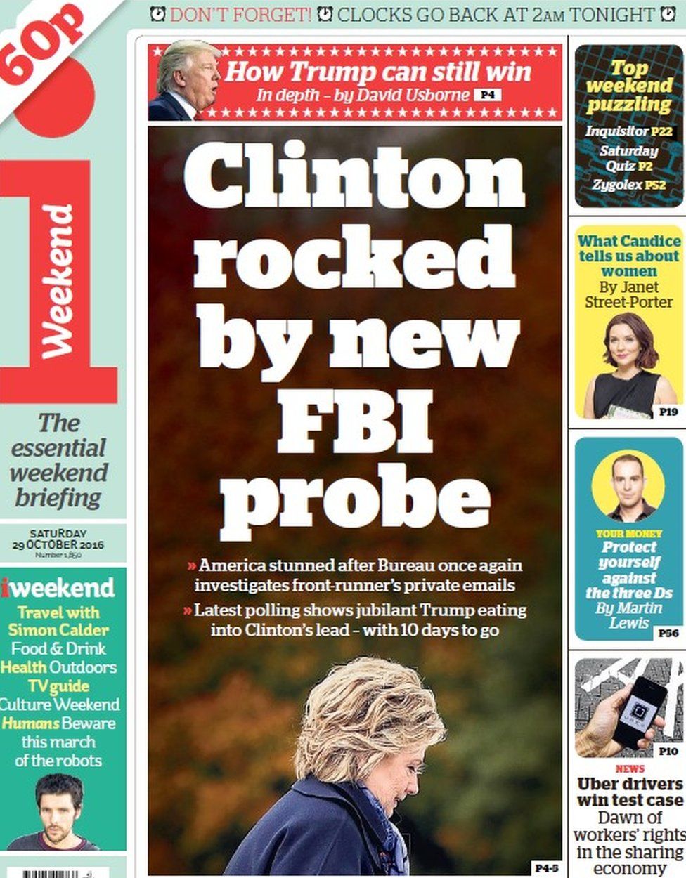 Scotland's papers: New Clinton FBI probe and new benefits system - BBC News