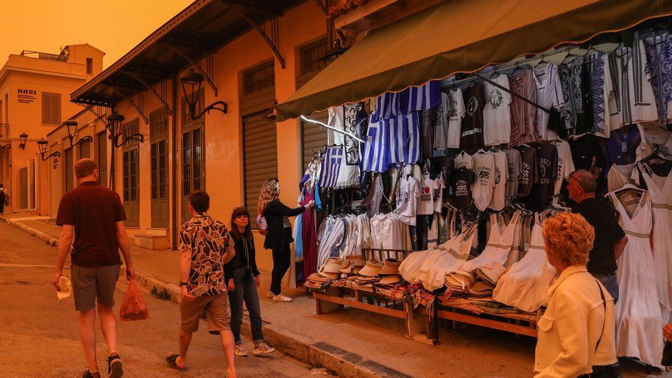 Why has the sky above Athens turned orange? - BBC Newsround