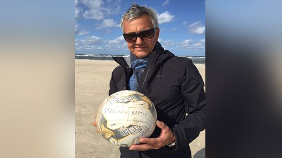 Norfolk church team's lost football found on German island - BBC News