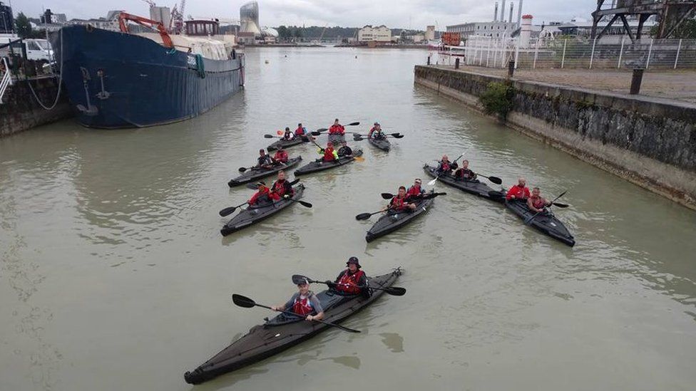 Firefighters retrace WW2 Cockleshell Heroes mission - BBC News