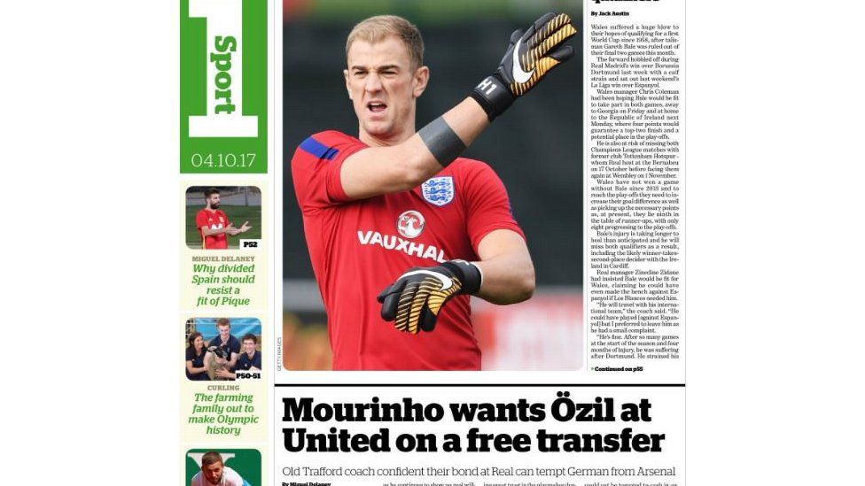 Newspaper back pages - BBC Sport