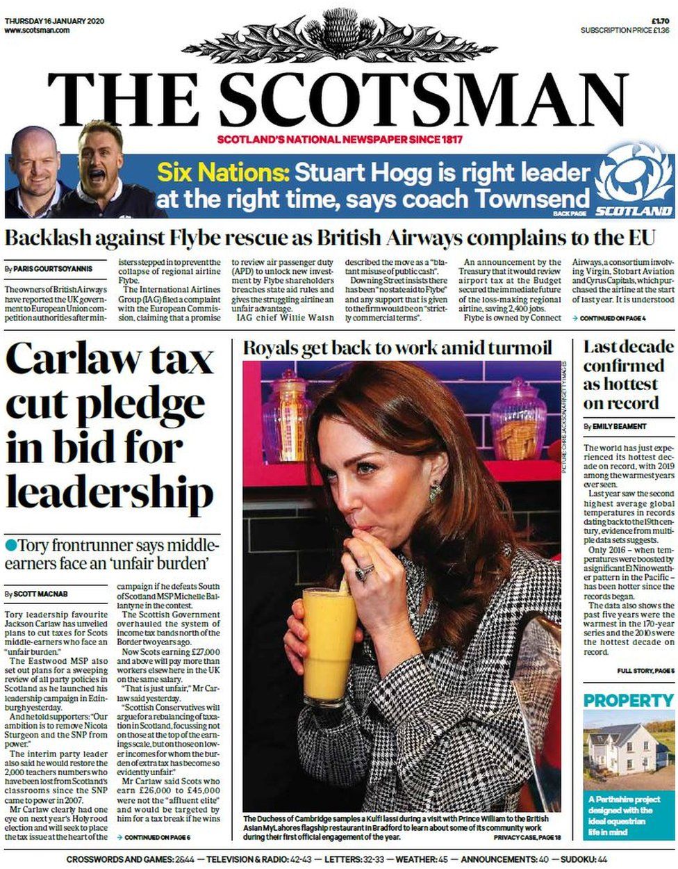 Scotland's papers: Carlaw's leadership vow and education inquiry - BBC News