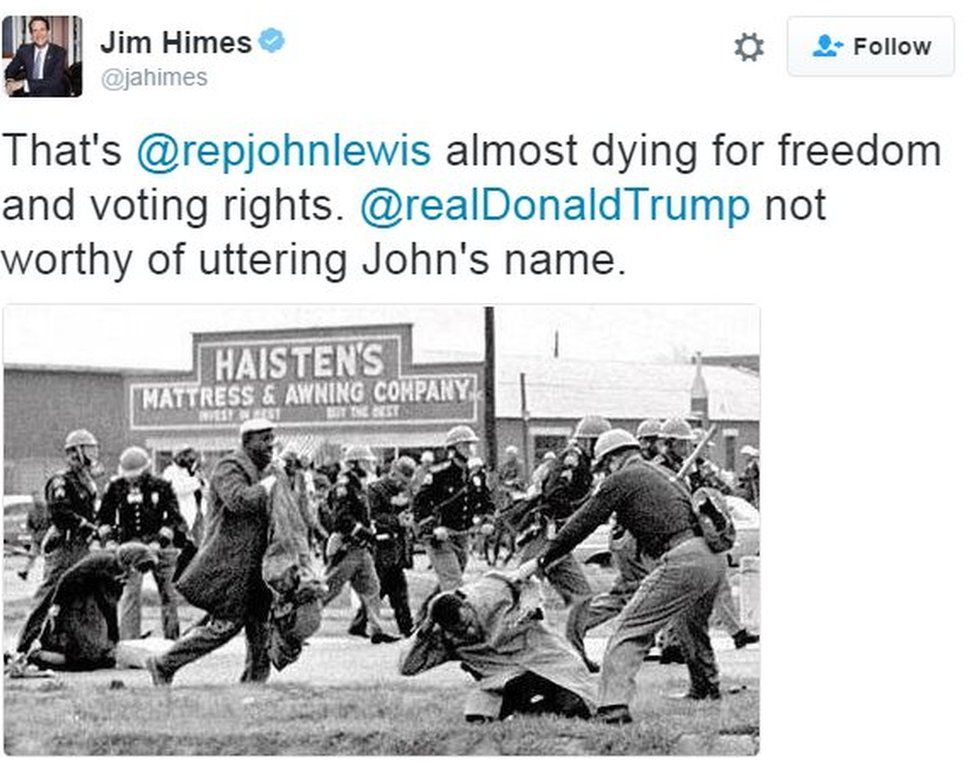 John Lewis: Trump slammed for attack on rights icon - BBC News