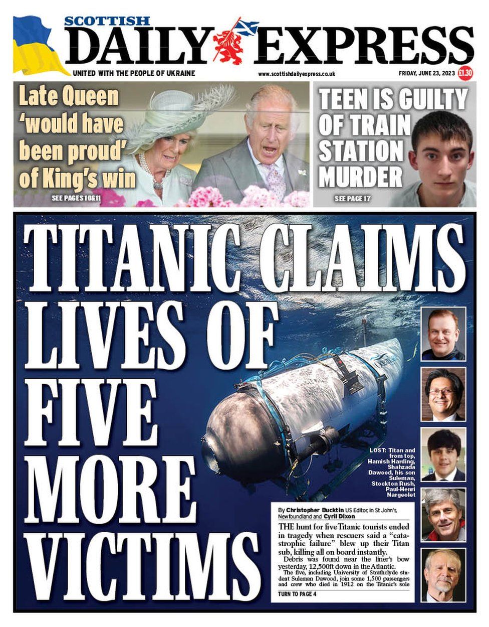 Scotland's papers: Titanic claims more lives and Winnie Ewing death ...