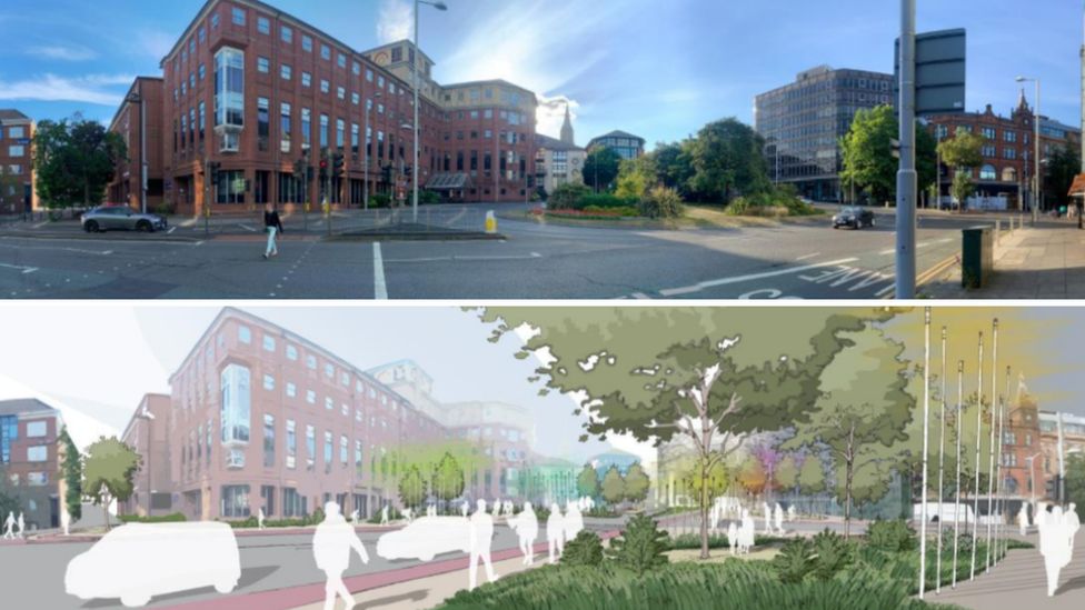 Work begins to transform 'outdated' Nottingham roundabout - BBC News