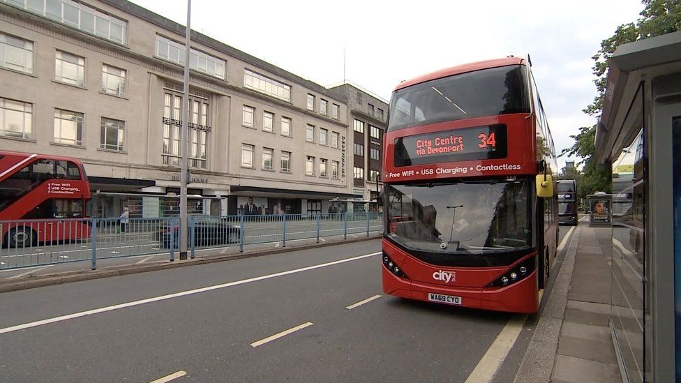 Windows shattered on Plymouth buses - BBC News