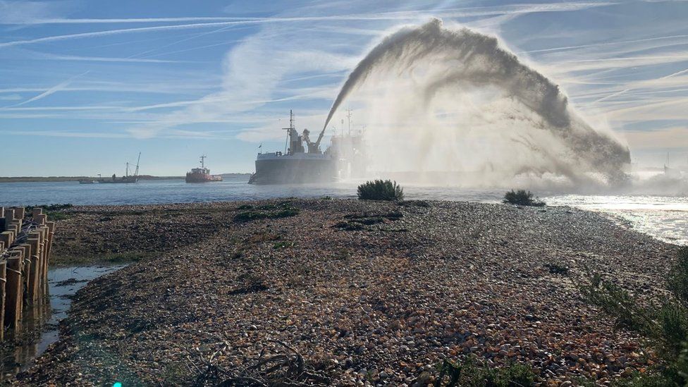 Work begins to save Mersea Island harbour from erosion - BBC News