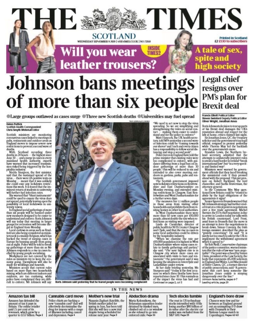 Scotland's papers: Britannia 'waives the rules' and tougher lockdown ...