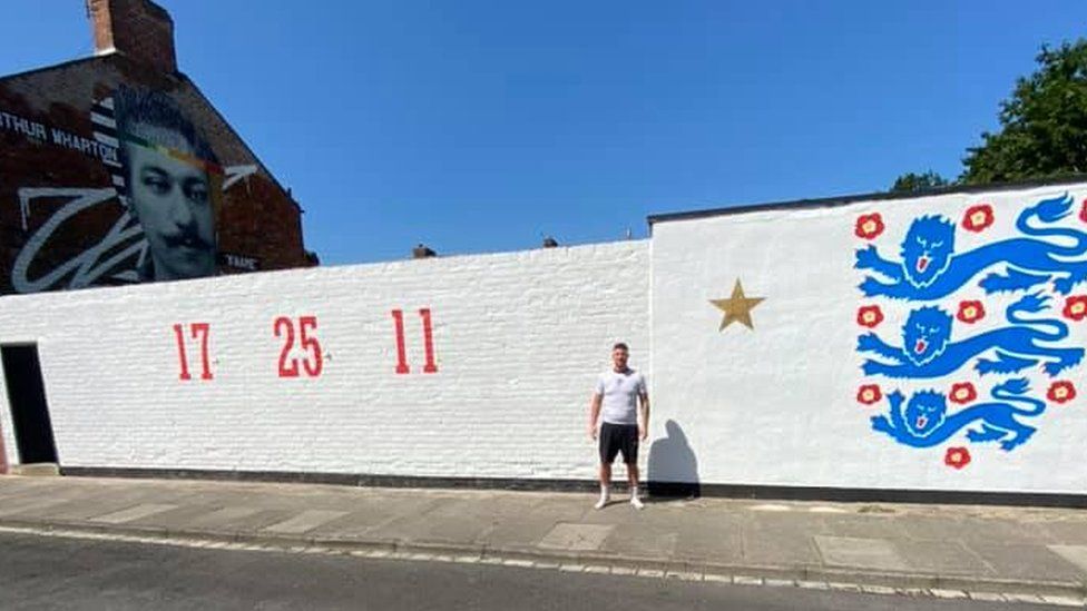 Euros 2020: Locals repaint footballer mural daubed with racist graffiti ...