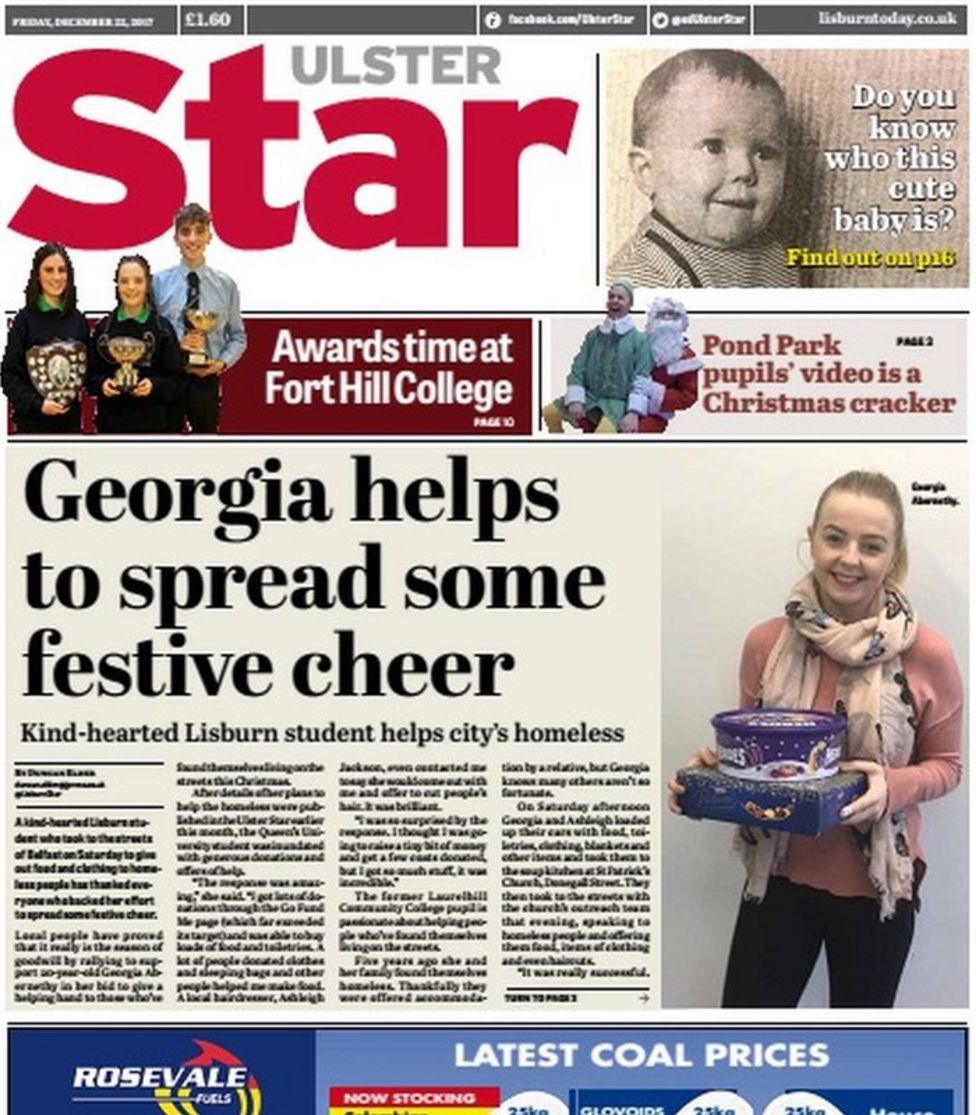 NI weekly paper review: Christmas lights and Strabane 'bloodbath' - BBC ...