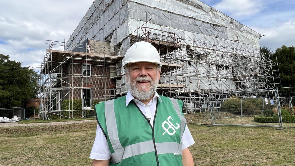 Initial rebuild nears end at fire-hit Betley Court - BBC News