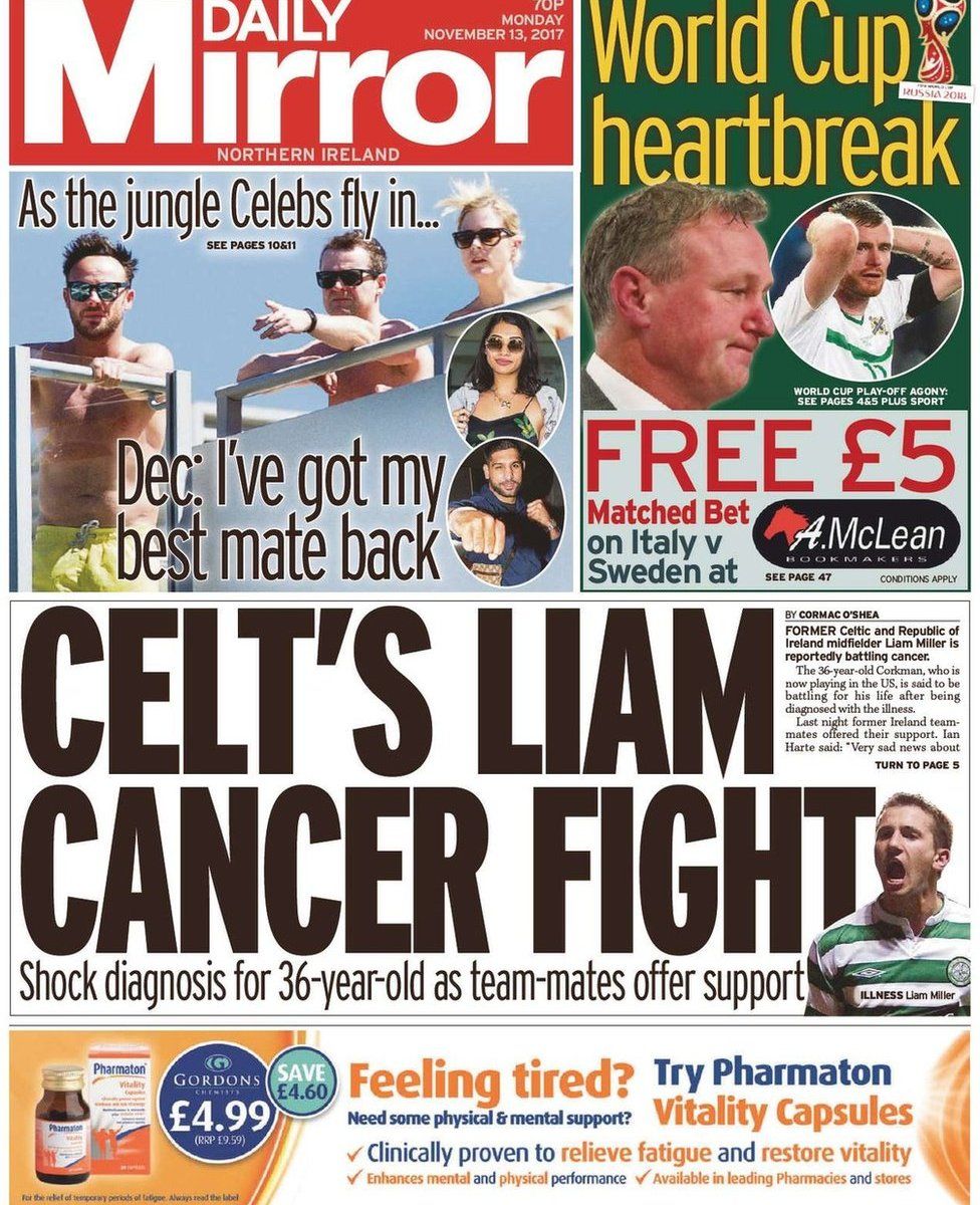 NI Newspaper review: World Cup woes and waiting times - BBC News