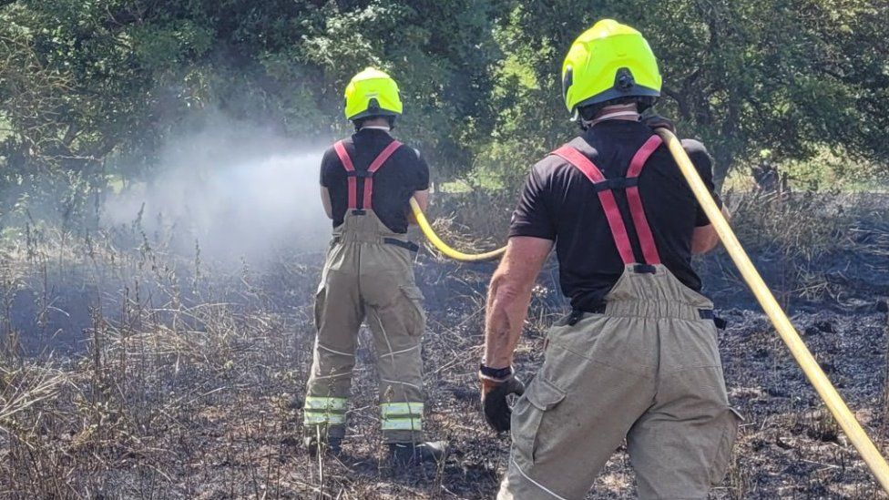 Field catches fire on outskirts of Ipswich - BBC News
