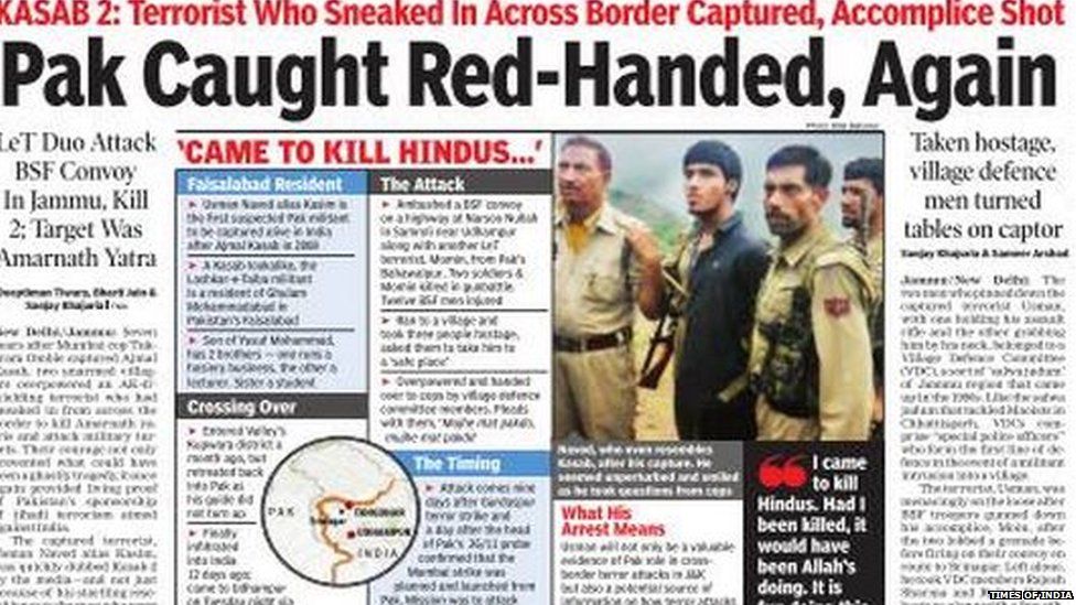 Indian media praise capture of gunman 'Qasab 2' - BBC News