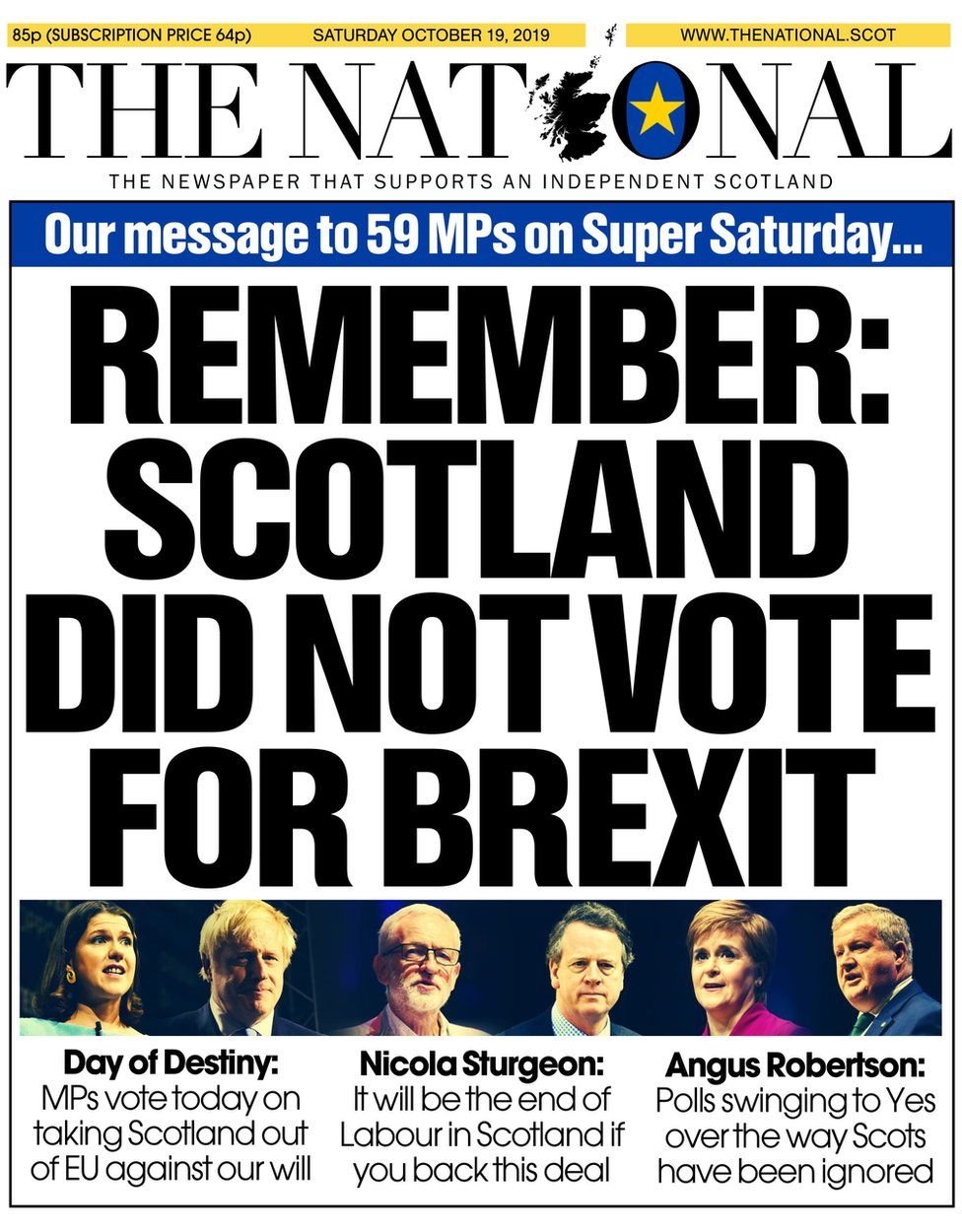 Scotland's papers: All eyes on Labour rebels as Brexit vote looms - BBC ...