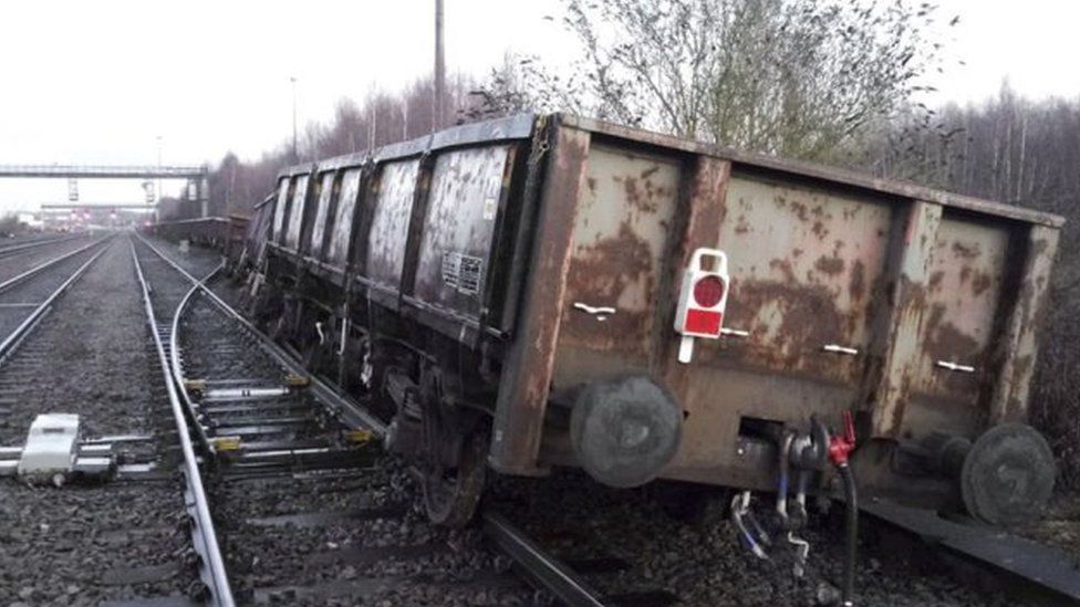 Runaway train wagons were left unsecured before derailment - BBC News