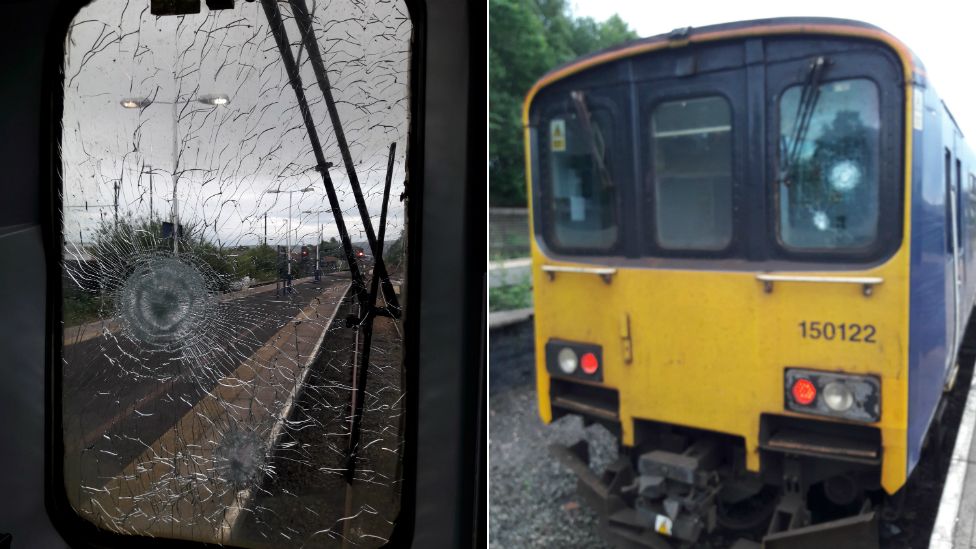 Stone thrown at moving train in Rochdale injures driver - BBC News