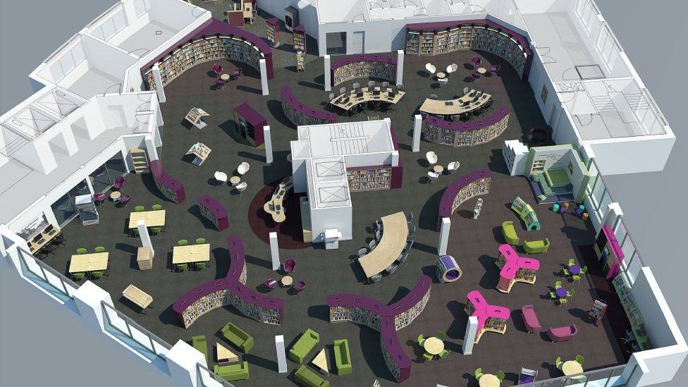 Bicester town centre's new multimillion-pound library opens - BBC News