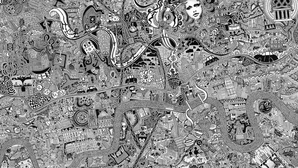 Artist Gareth Fuller draws tourist map of Pyongyang - BBC News