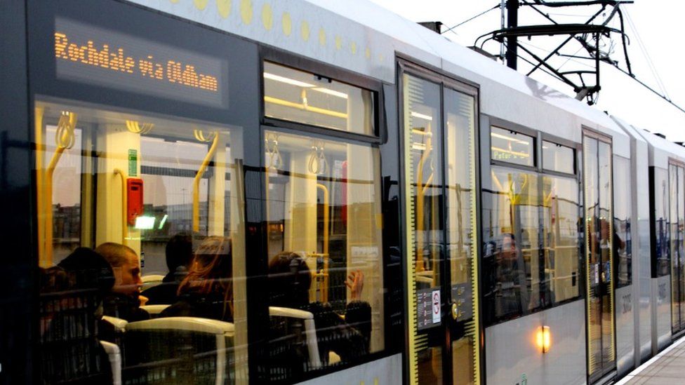 Manchester tram crash causes city centre disruption - BBC News