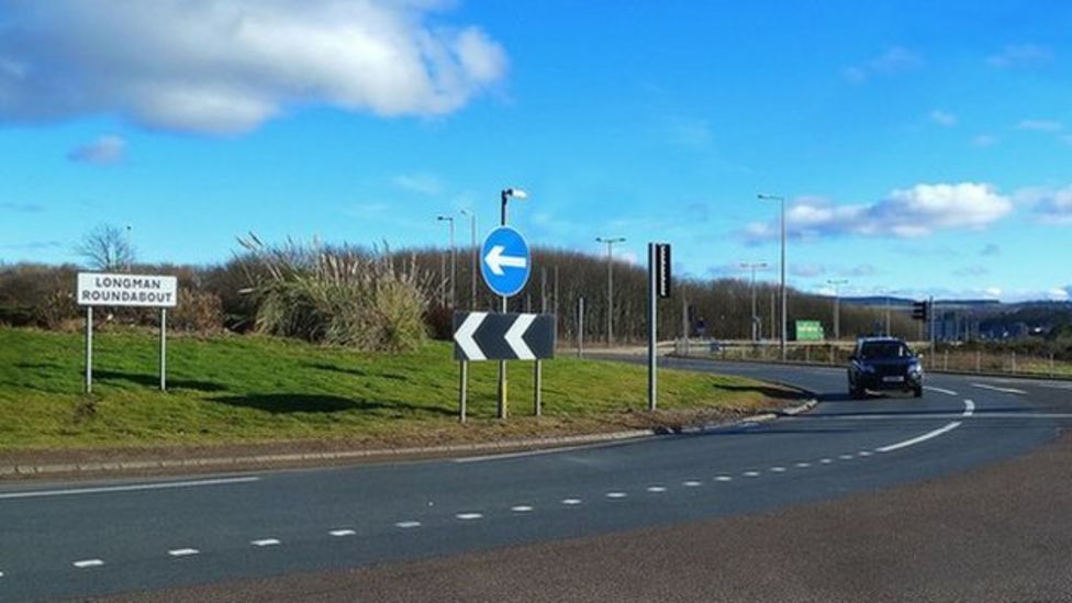 Trial change of timings to Inverness roundabout to start - BBC News