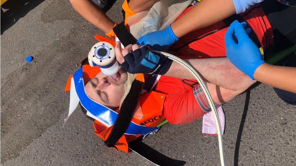 Crash cyclist Josh Quigley sets new Guinness World Record - BBC News