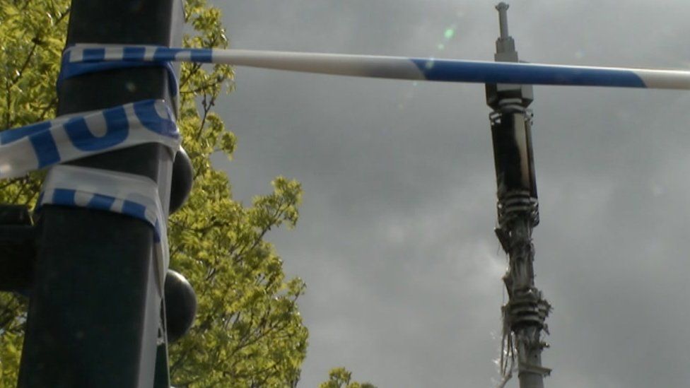 Liverpool 5G phone mast damaged in arson attack - BBC News