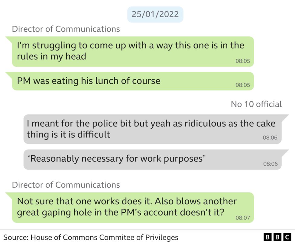 The WhatsApp messages that complicate Johnson's defence - BBC News