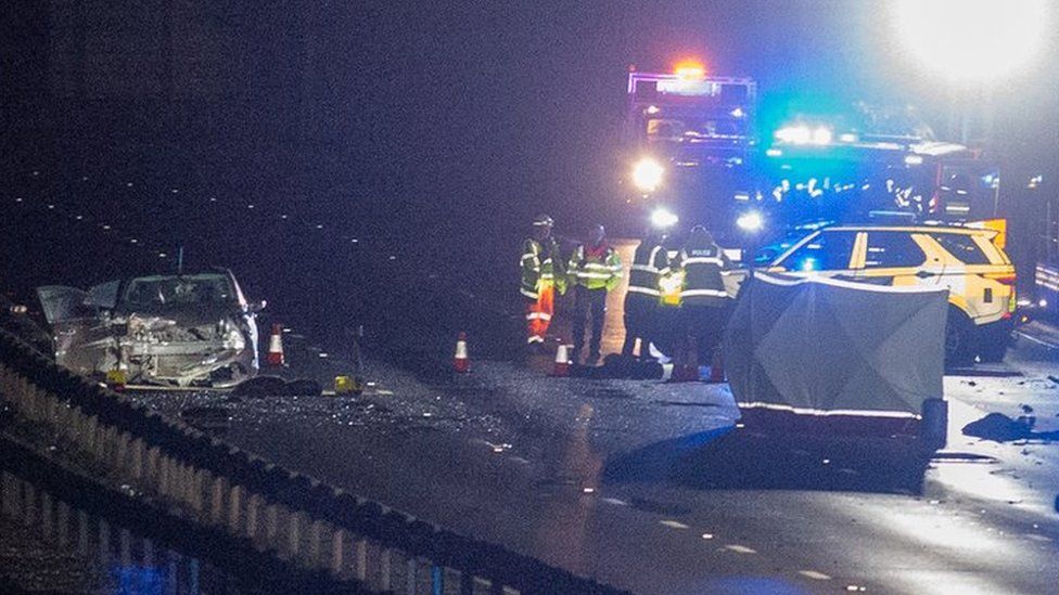 M1 reopens after third serious crash in 24 hours - BBC News