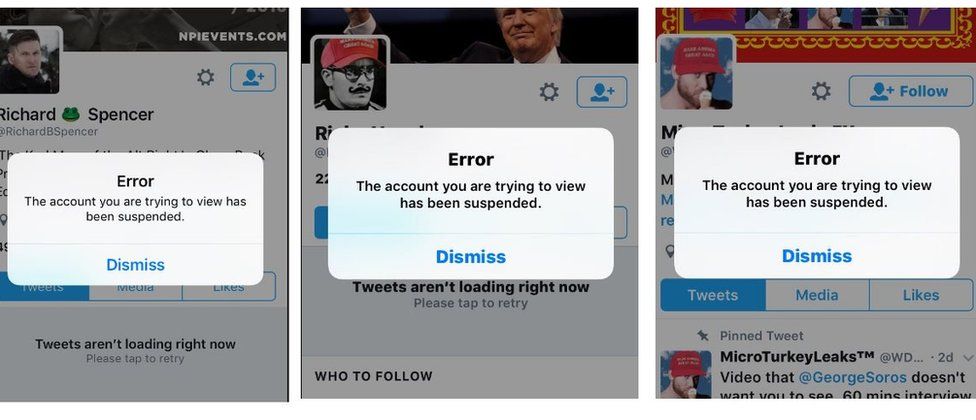Twitter suspends alt-right figureheads - BBC News