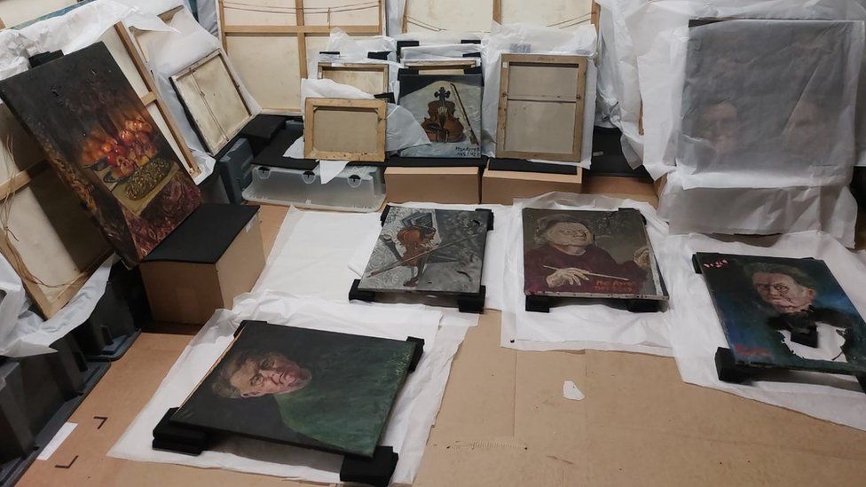 Max Ayres' paintings set to be restored after fire - BBC News