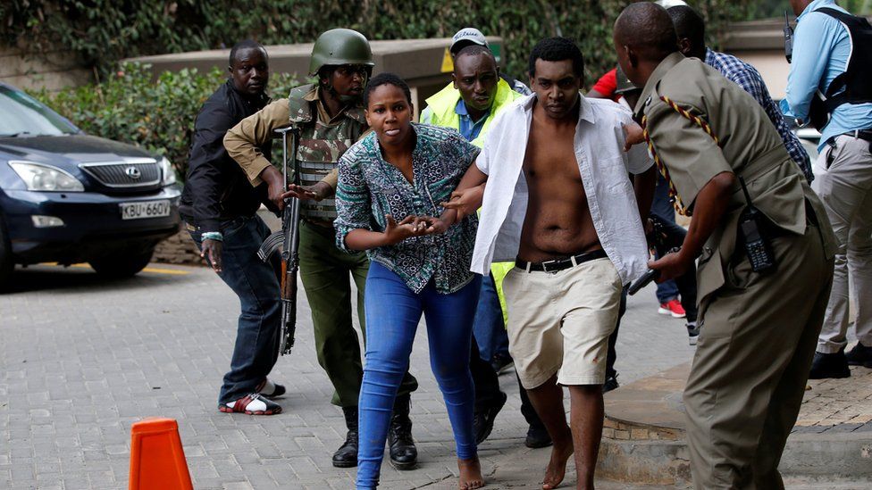 Kenya attack: Images from Dusit hotel complex attack - BBC News