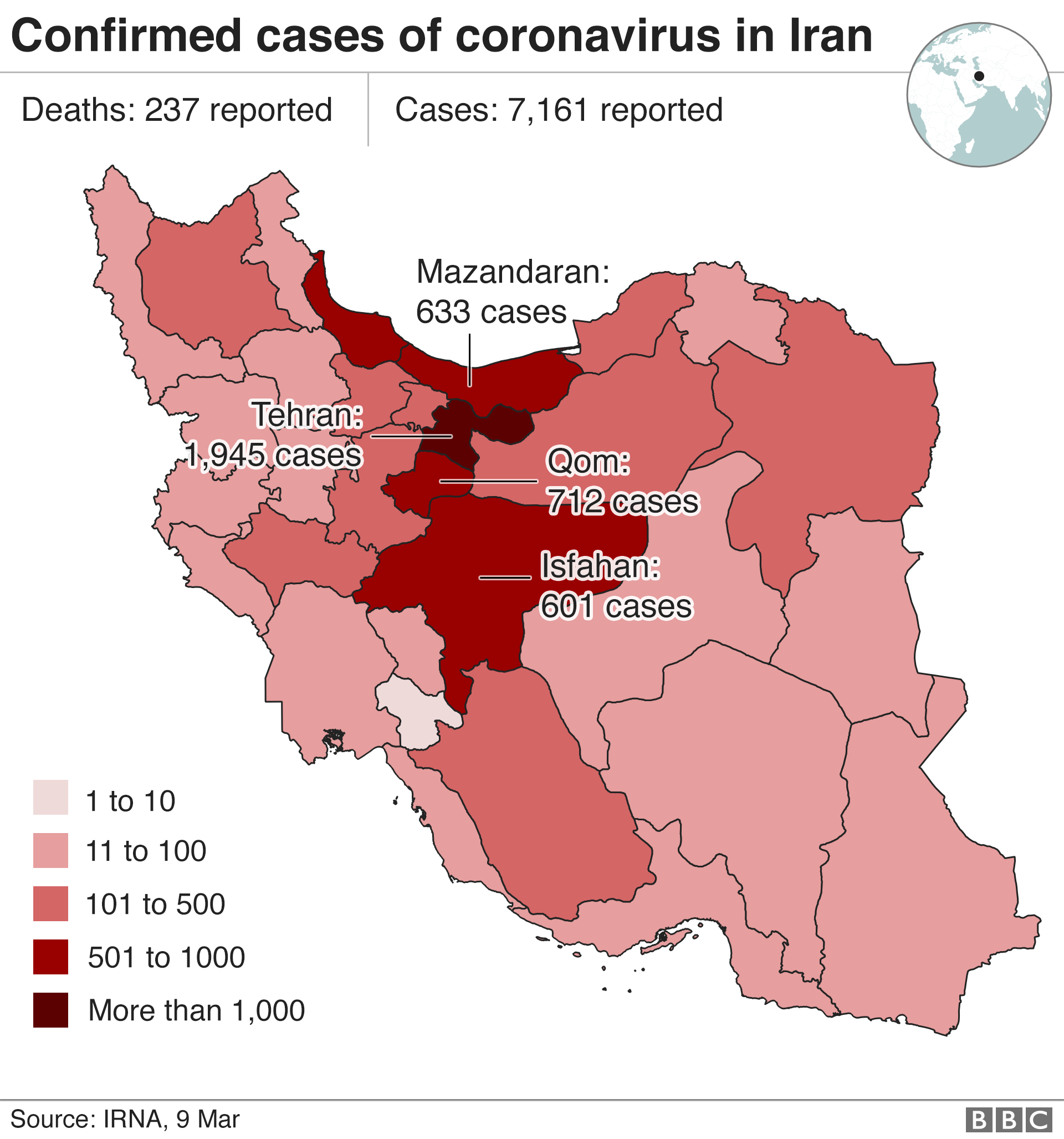 Coronavirus: Iran reports leap in death toll - BBC News