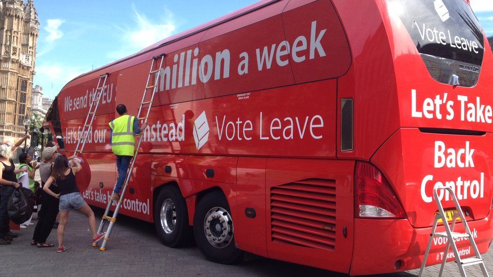 Vote Leave bus 'rebranded' by Greenpeace - BBC News