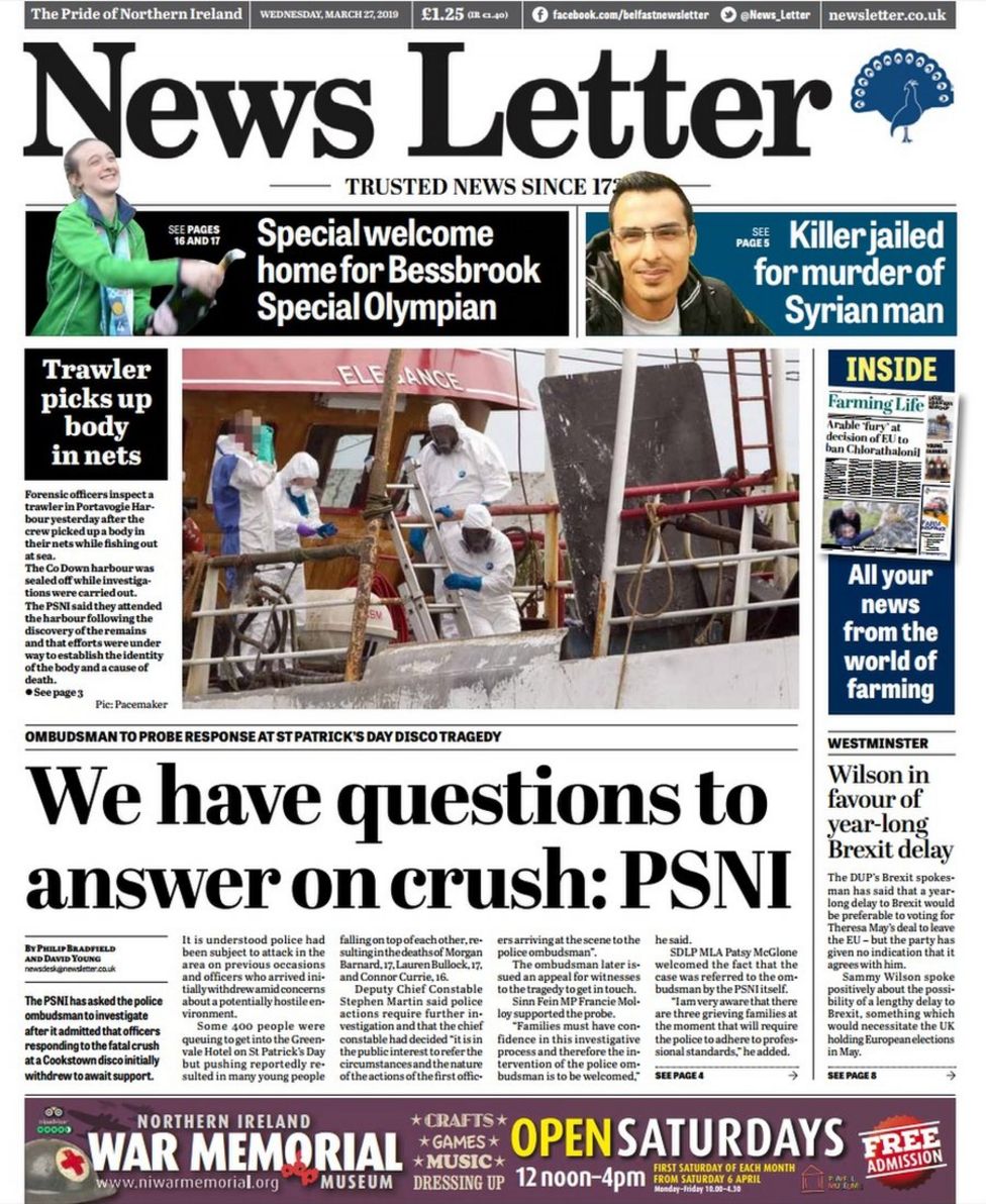 NI Paper Review: Ted Hastings the 'fella' to sort Brexit - BBC News