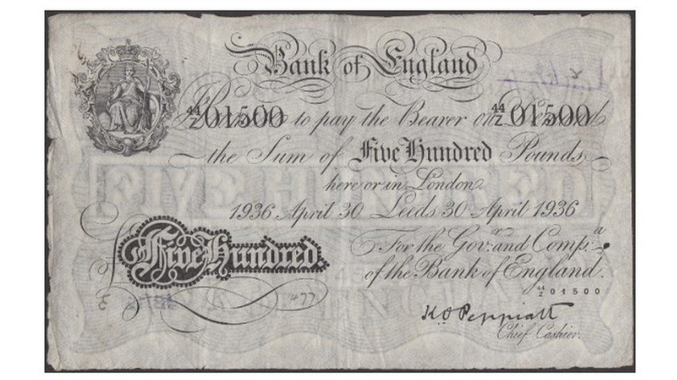 Rare £500 Leeds banknote sells for £24k at auction - BBC News