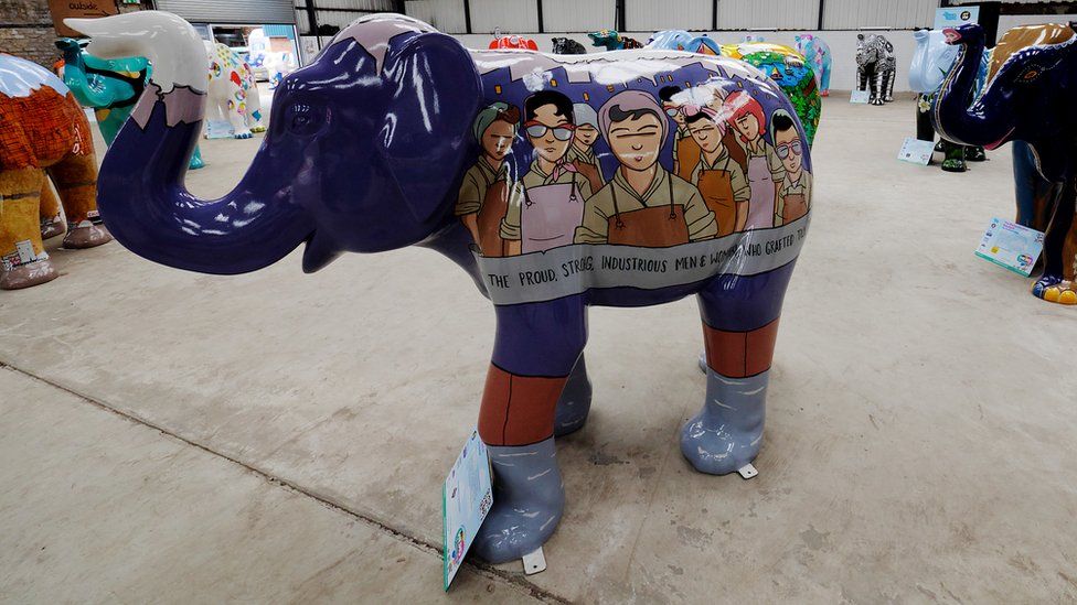 'Herd of Sheffield' elephant statues stampede into city - BBC News