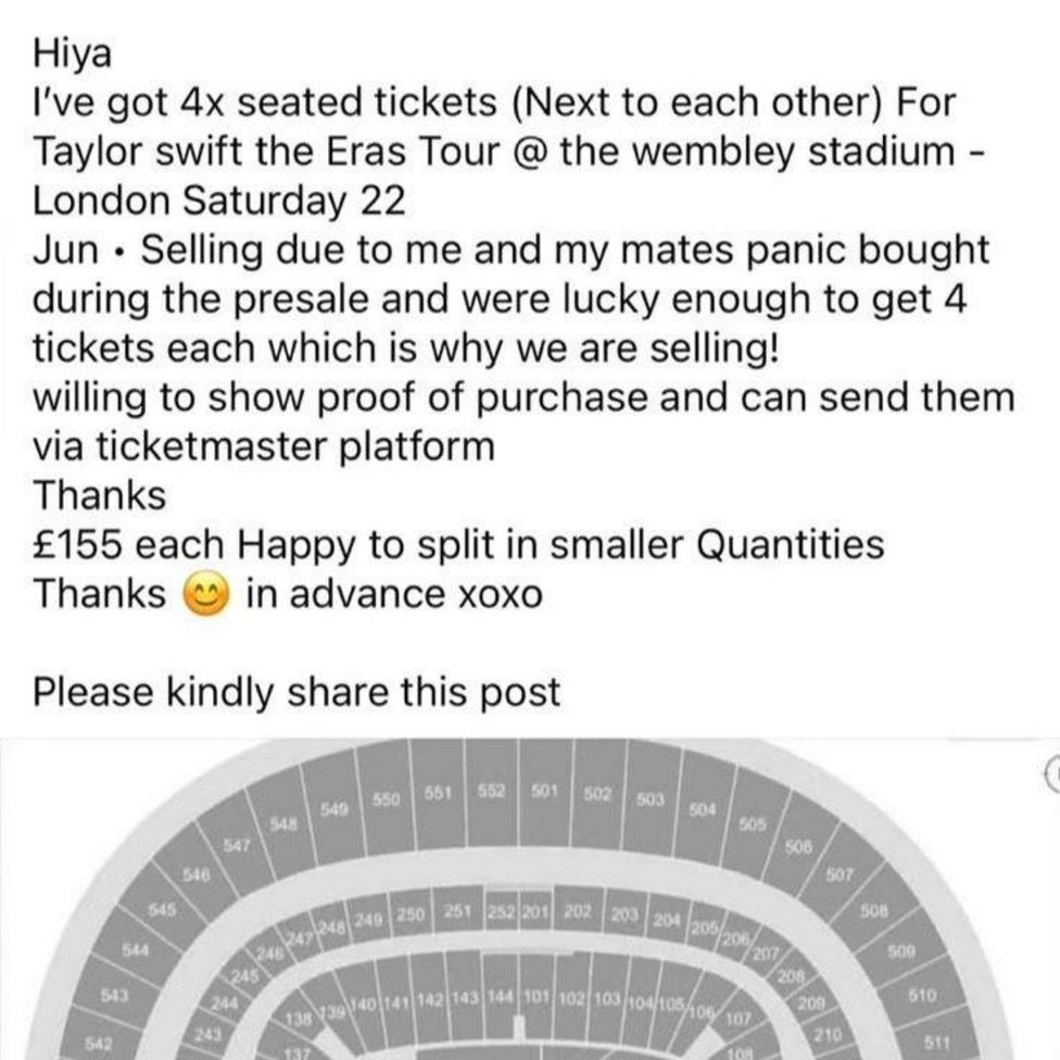Taylor Swift fans loose hundreds on scam tickets - BBC News