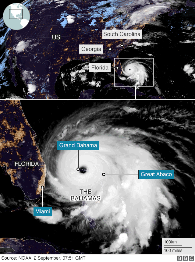 Hurricane Dorian: Storm inches north west, leaving devastation in ...