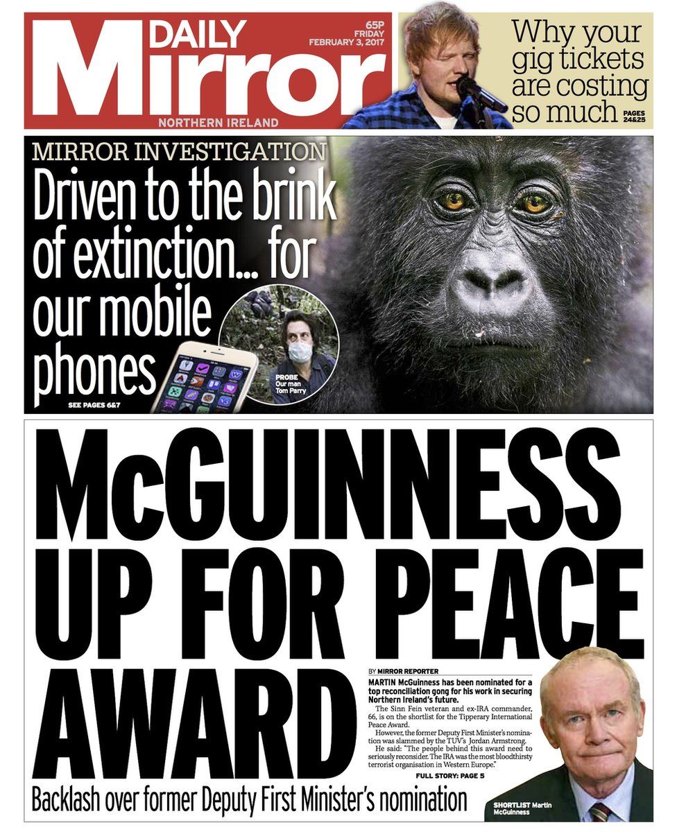 Newspaper review: Peace and protests in Friday's papers - BBC News