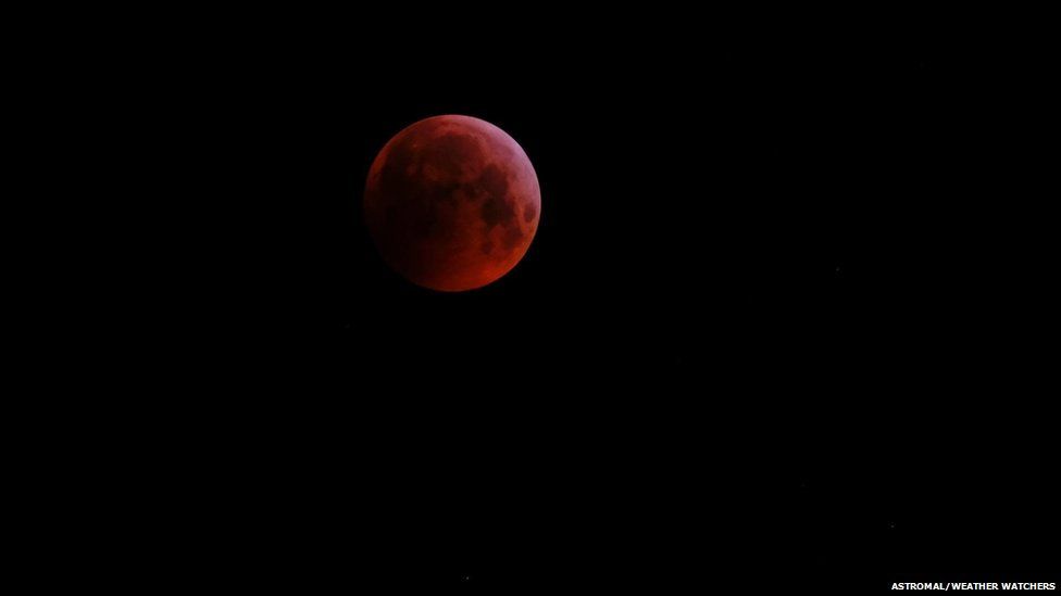 Super blood wolf moon delights skygazers - BBC Weather