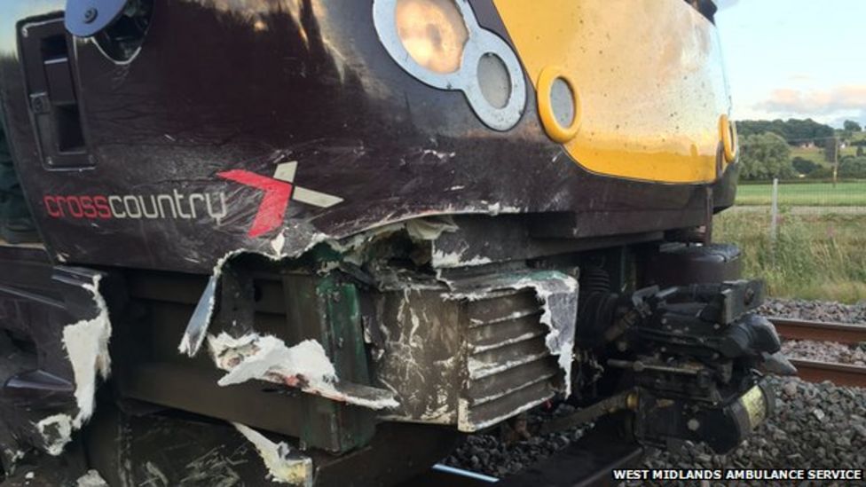 Train hits car on level crossing near Burton upon Trent - BBC News