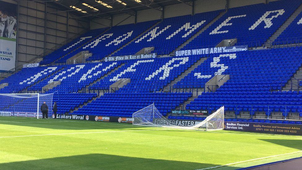 FA covers up 'Super White Army' banner at Tranmere Rovers - BBC News