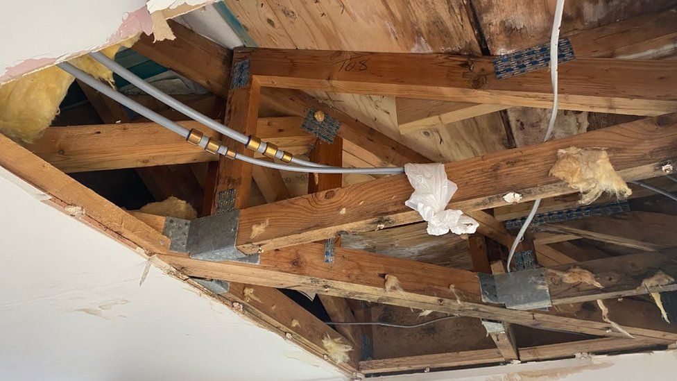Weston-super-Mare: Collapsed ceiling leaves family in 'slum-like' home ...