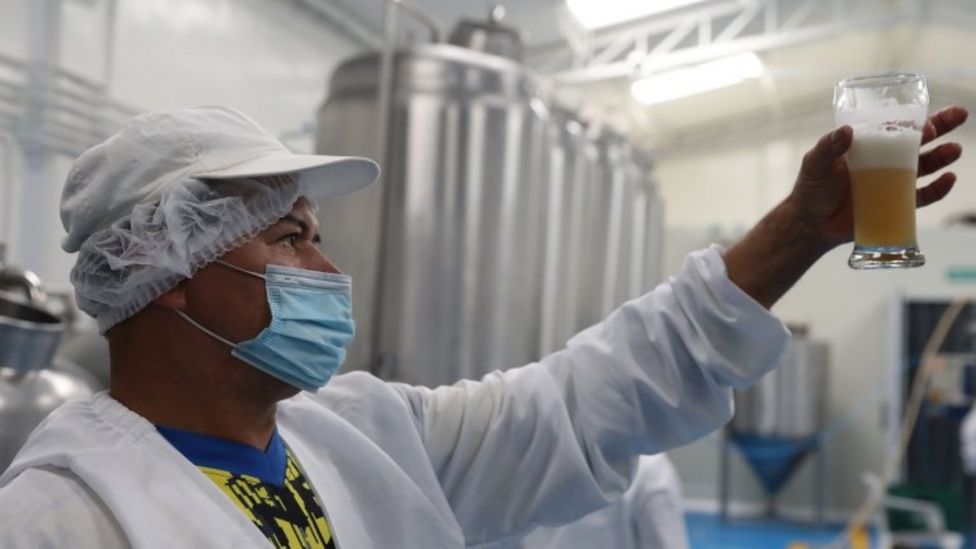 Brewery marks apprentice's graduation in unusual ceremony - BBC News